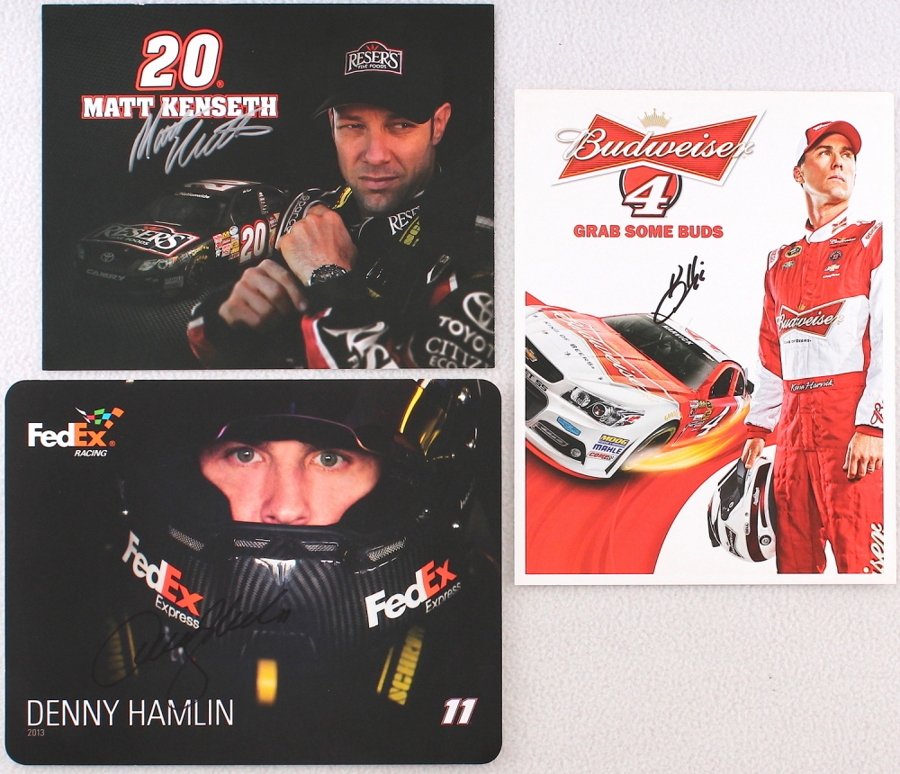 Lot of (10) Signed NASCAR Photos with Ryan Newman, Aric Almirola, Matt ...