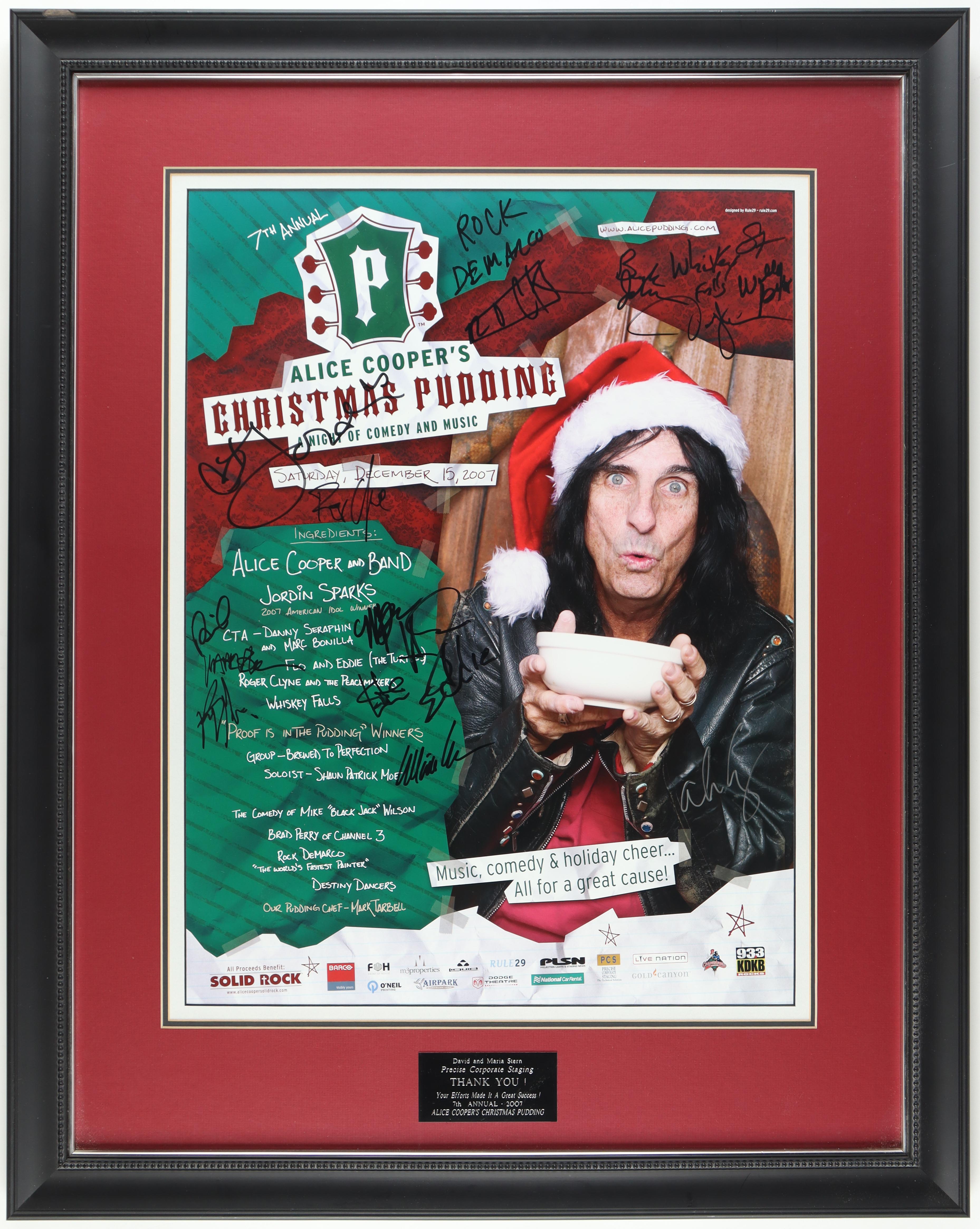 2007 "Alice Cooper's Christmas Pudding" Custom Framed Poster Signed by ...