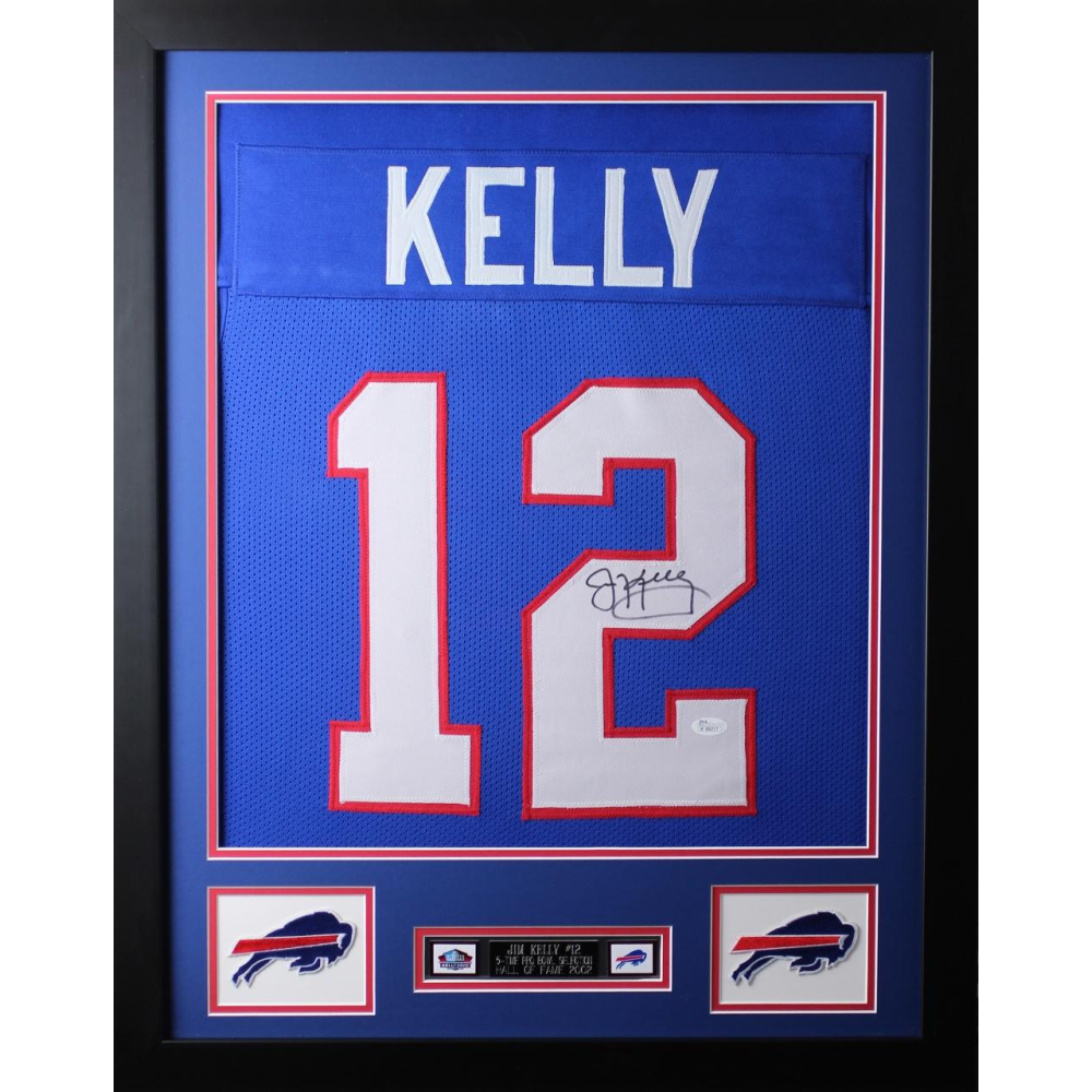 Jim Kelly Signed Custom Framed Jersey Display (JSA) | Pristine Auction