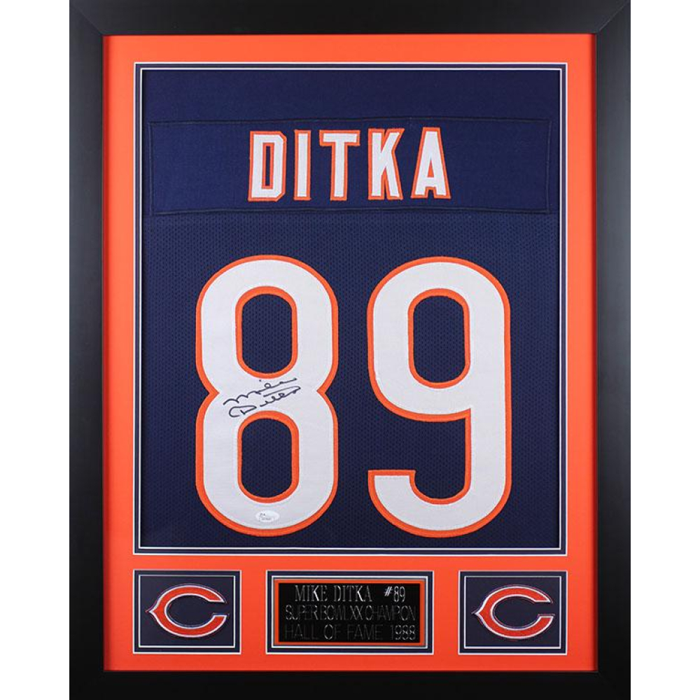 Mike Ditka Signed Custom Framed Jersey Display (JSA) | Pristine Auction