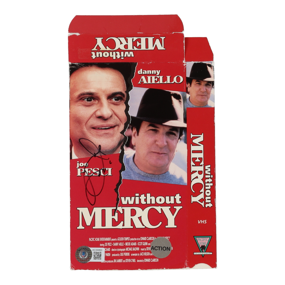 Joe Pesci Signed "Without Mercy" VHS Cover (Beckett) | Pristine Auction