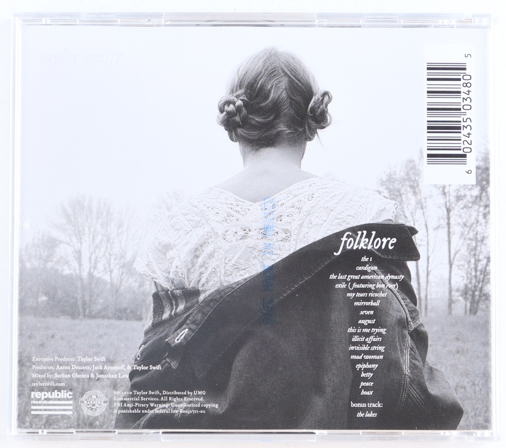 Taylor Swift Signed "Folklore" CD Cover (Beckett) | Pristine Auction