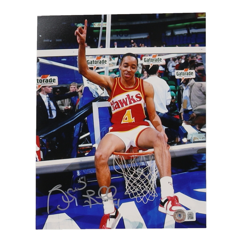 Spud Webb Signed Hawks 8x10 Photo (Beckett) | Pristine Auction