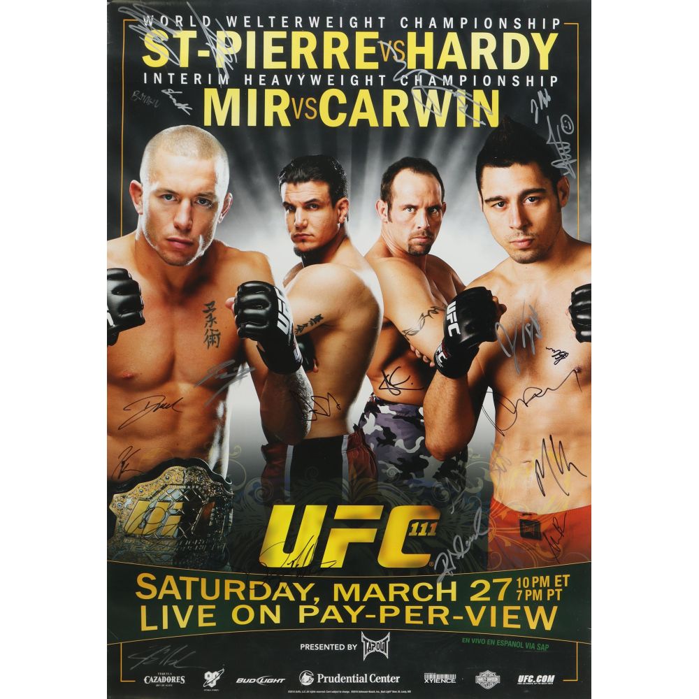 UFC 111 27x39 Poster Signed By (15) With Georges St-Pierre, Dan Hardy ...