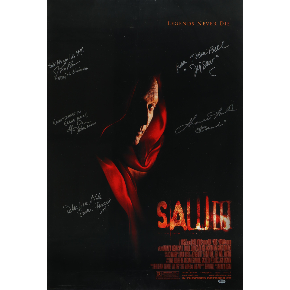 "Saw III" 27x40 Photo Signed By (5) With Tobin Bell, Shawnee Smith, J ...