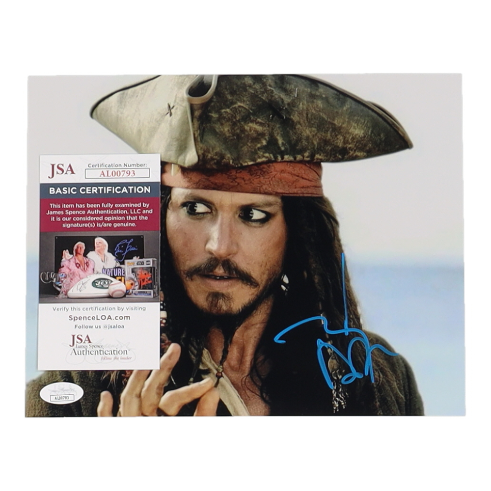 Johnny Depp Signed "Pirates of the Caribbean" 8x10 Photo (JSA ...