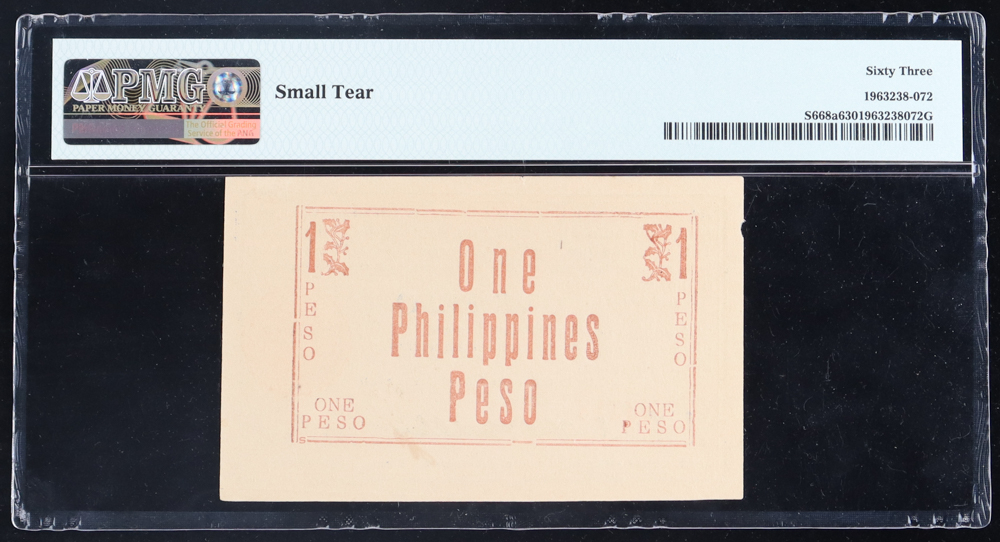 1944 Philippines, Negros Emergency Currency Board - 1 Peso (PMG CHOICE ...