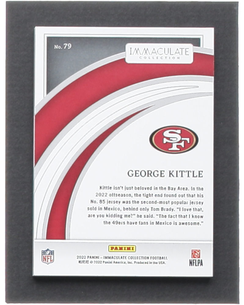 George Kittle 2022 Immaculate Collection Emerald #79 #04/23 | Pristine ...