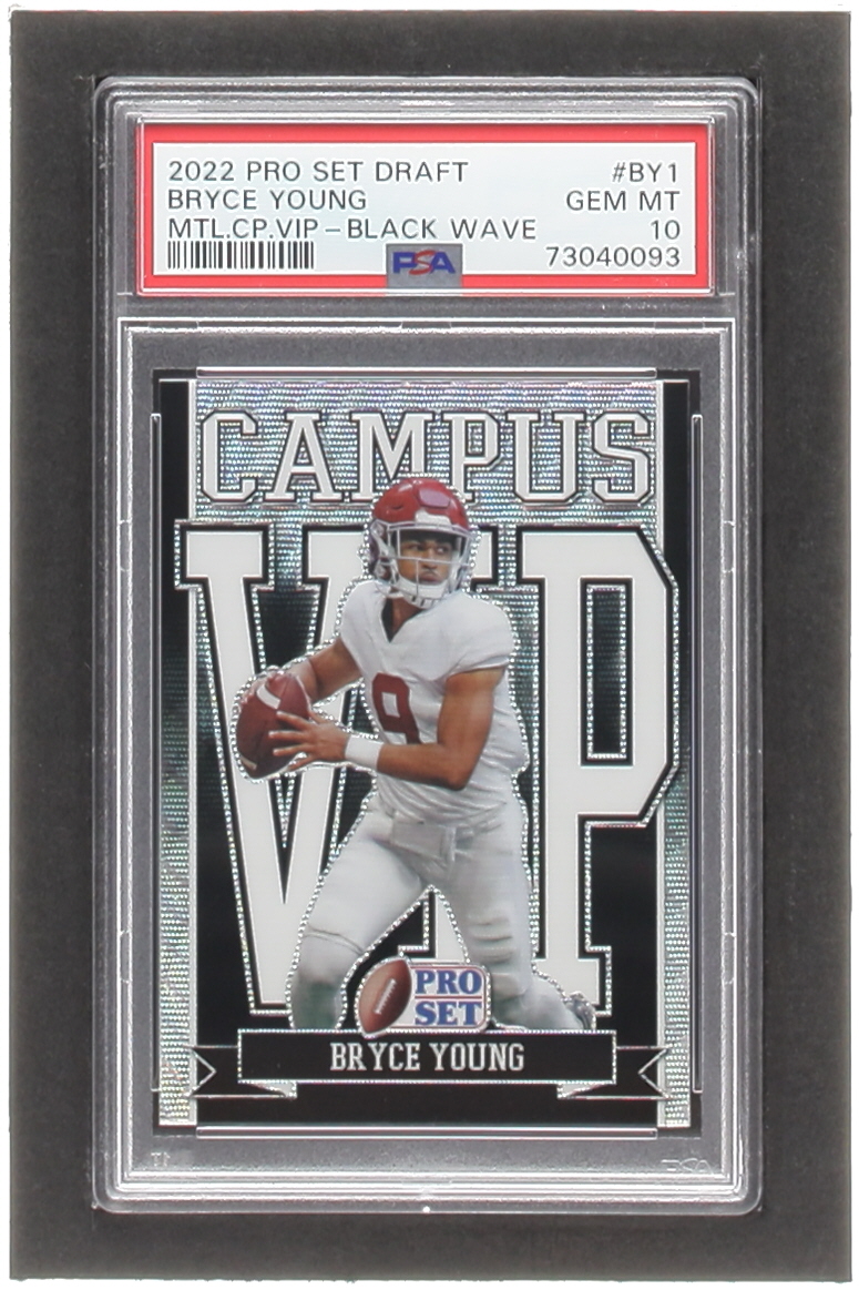 Bryce Young 2022 Leaf Pro Set Draft Metal Campus VIP Black Wave #VIPBY1 ...