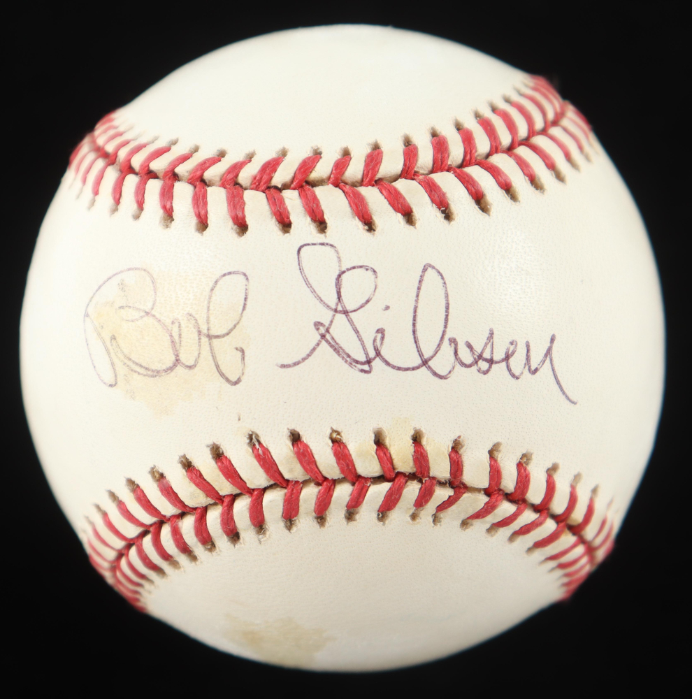 Bob Gibson Signed ONL Baseball with Cardinals Pin (PSA) | Pristine Auction