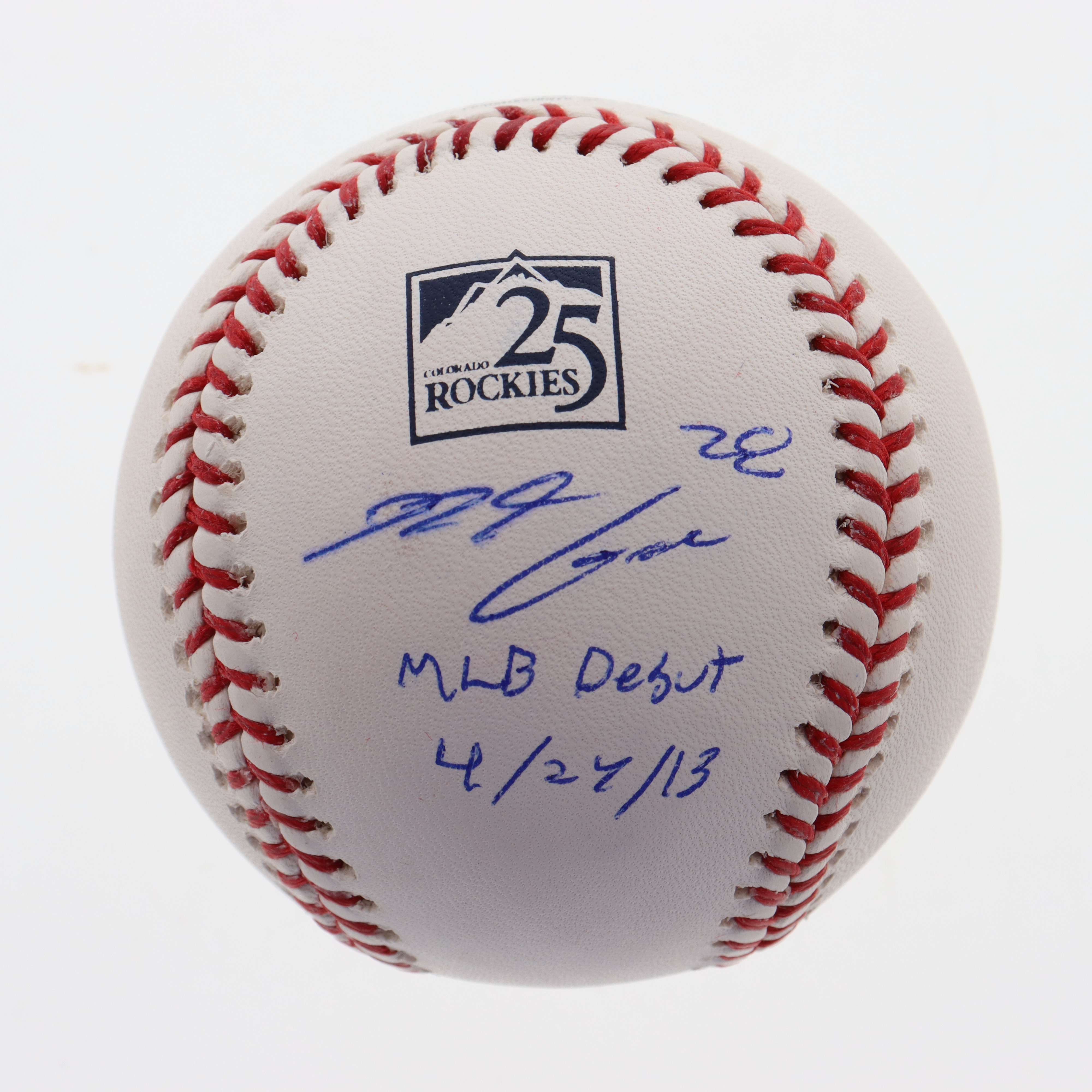 Nolan Arenado Signed Rockies 25th Anniversary OML Baseball Inscribed ...