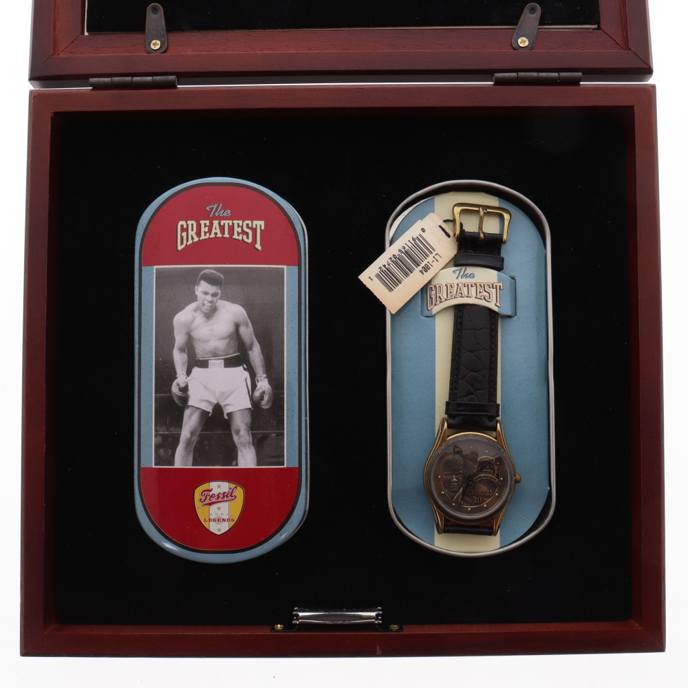 Muhammad Ali LE Signed 6x7 Photo & Fossil "Sports Legends" Watch with ...