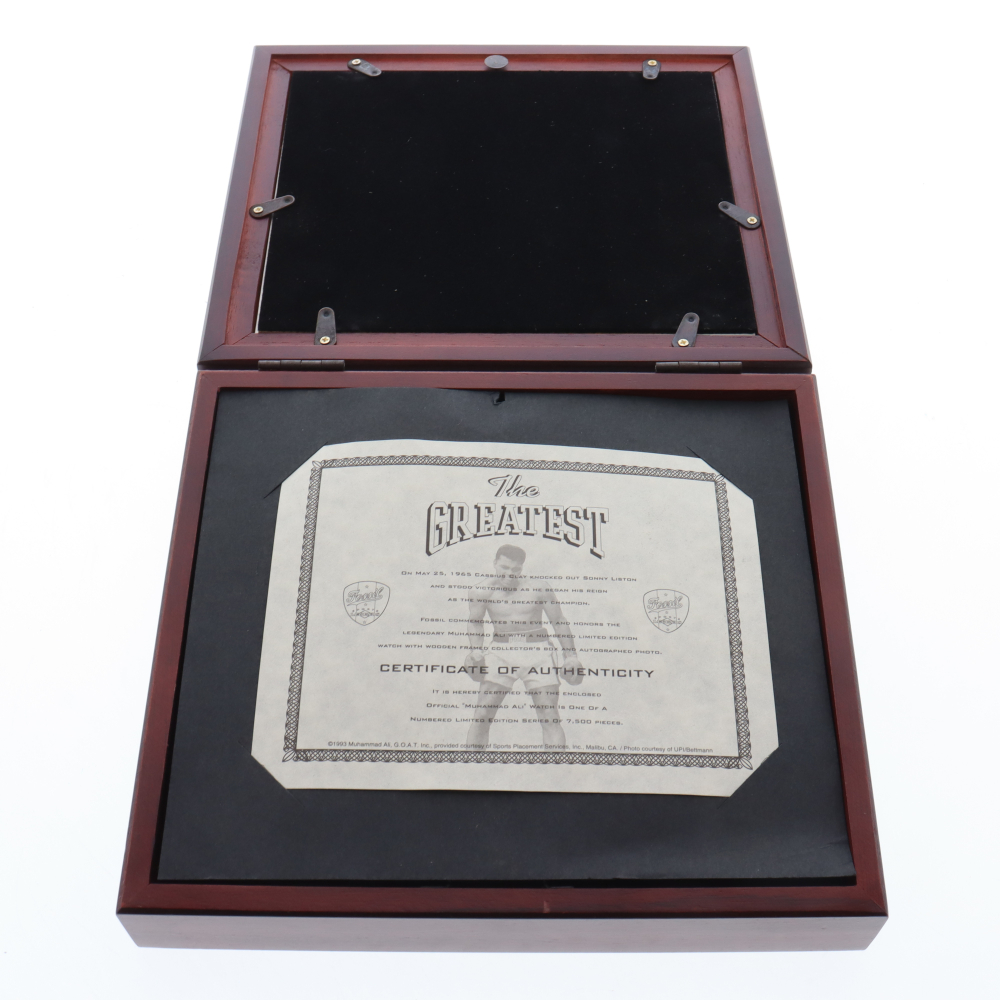 Muhammad Ali LE Signed 6x7 Photo & Fossil "Sports Legends" Watch with ...