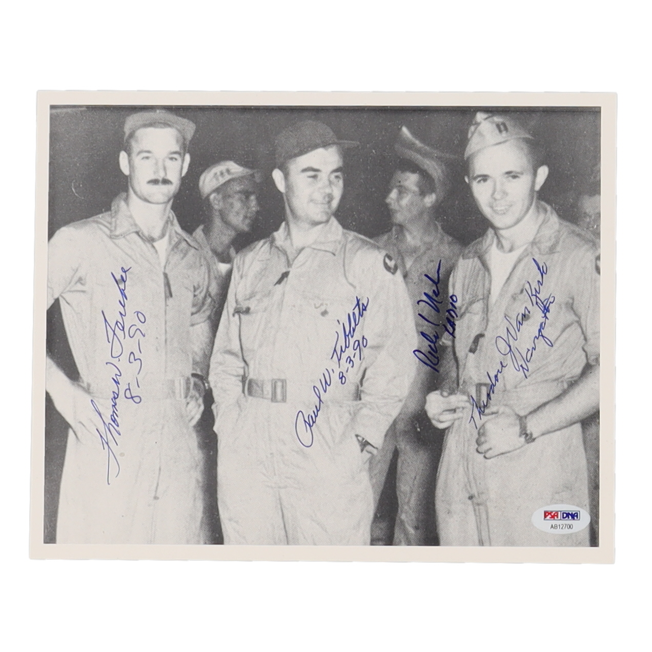 8x10 Photo Signed by (4) with Paul Tibbets, Dutch Van Kirk, Thomas ...