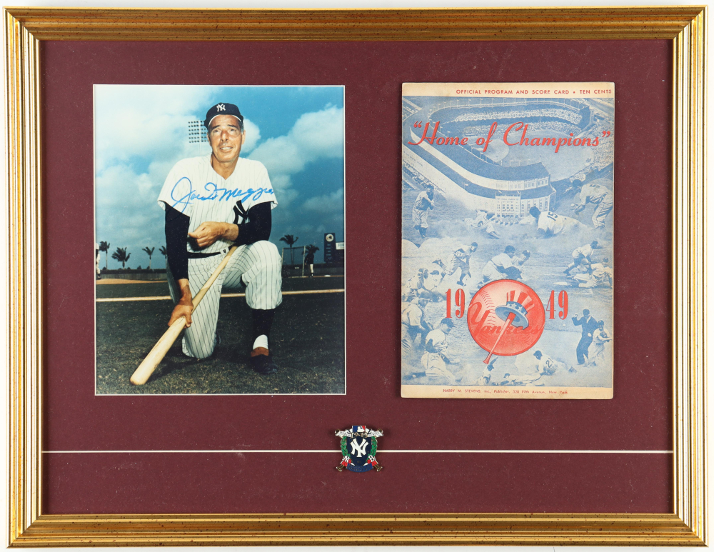 Joe DiMaggio Signed Yankees Custom Framed Photo with 1949 Program ...