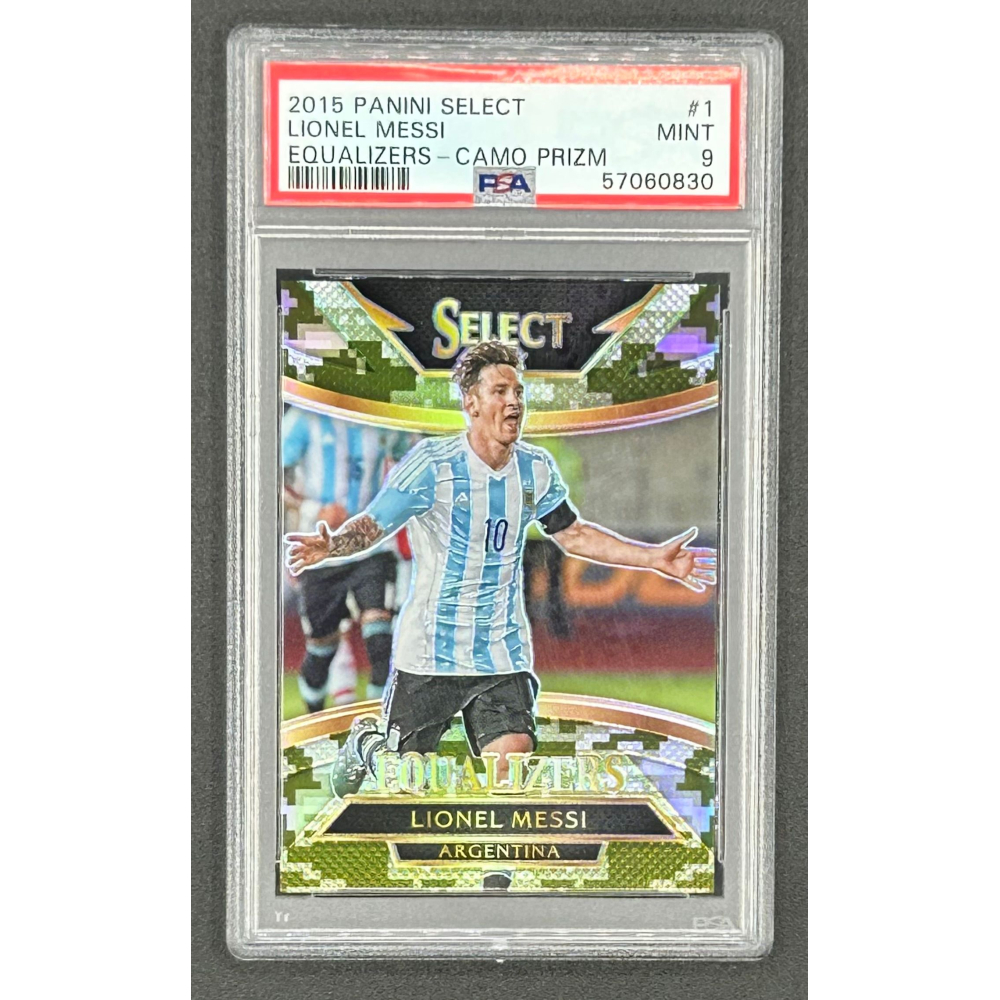 Lionel Messi 2015-16 Select Equalizers Camo #1 #214/249 (PSA 9 ...