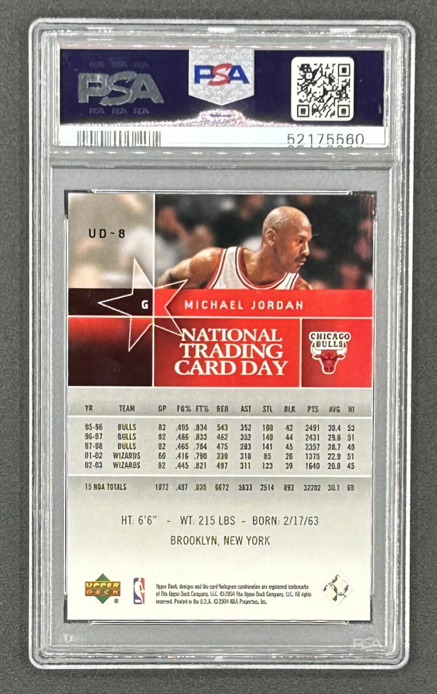 Michael Jordan 2004 National Trading Card Day #UD8 (PSA 9) | Pristine ...