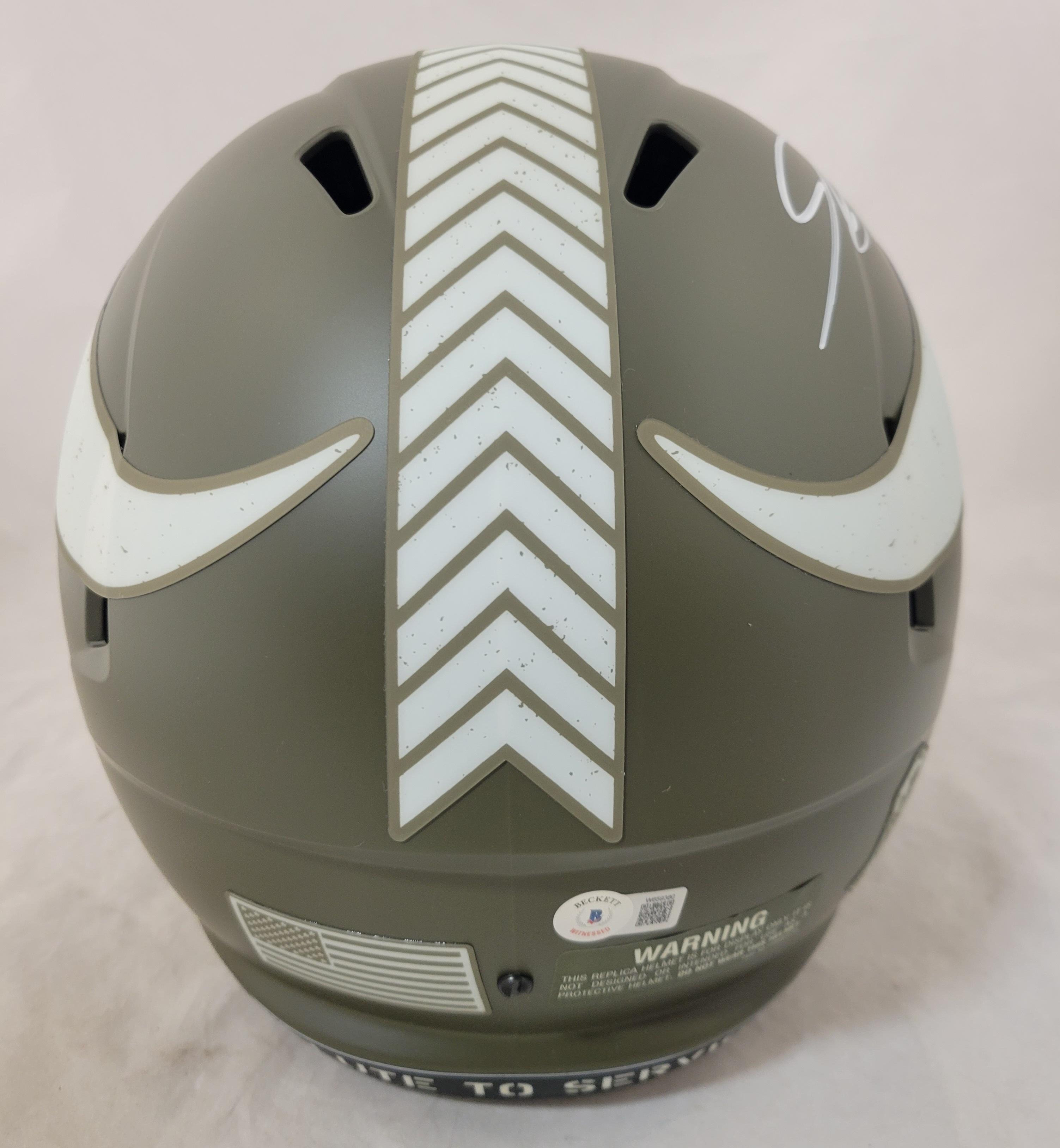 Jordan Addison Signed Vikings Salute to Service Full-Size Speed Helmet ...