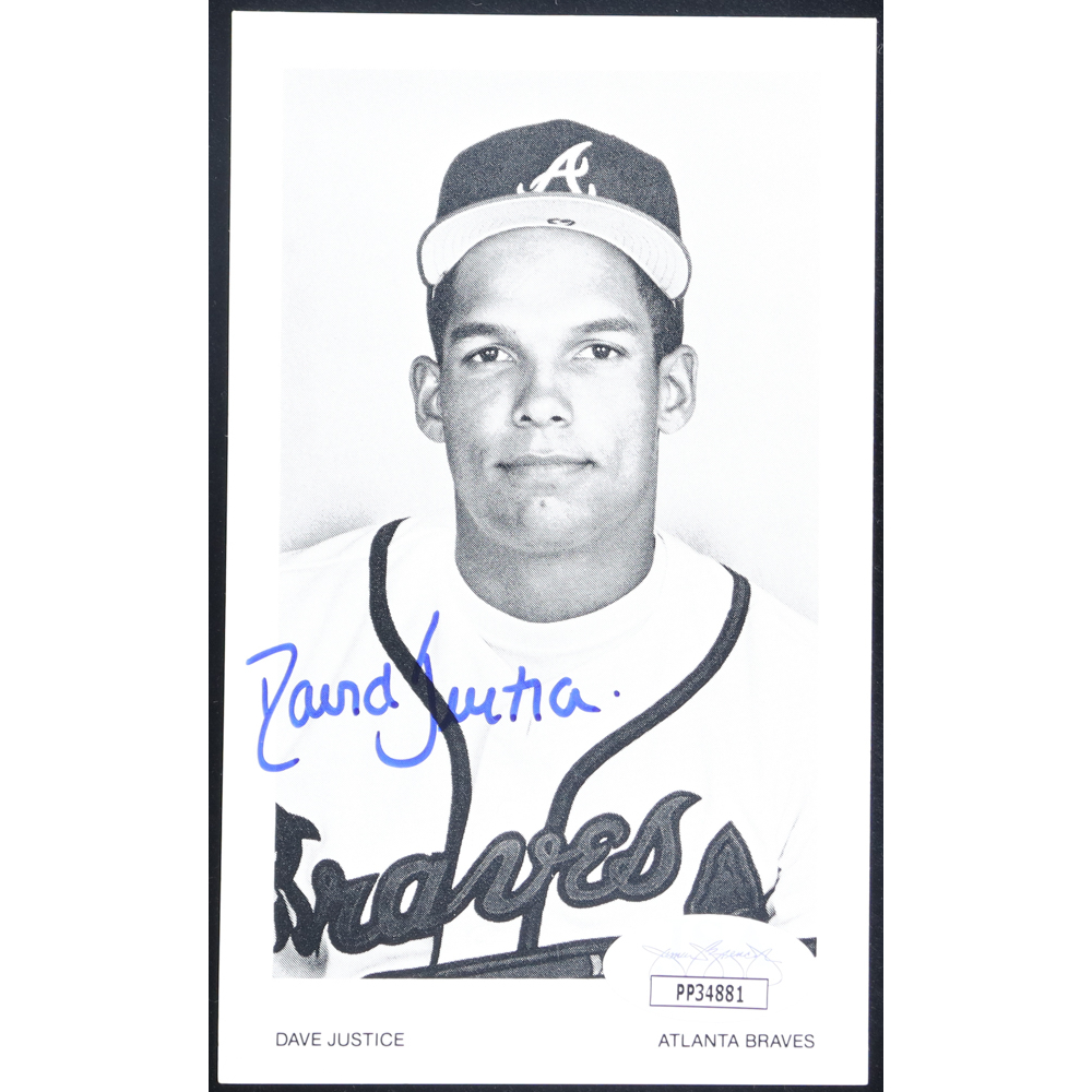 David Justice Signed Braves 3X5 Photo (JSA) | Pristine Auction