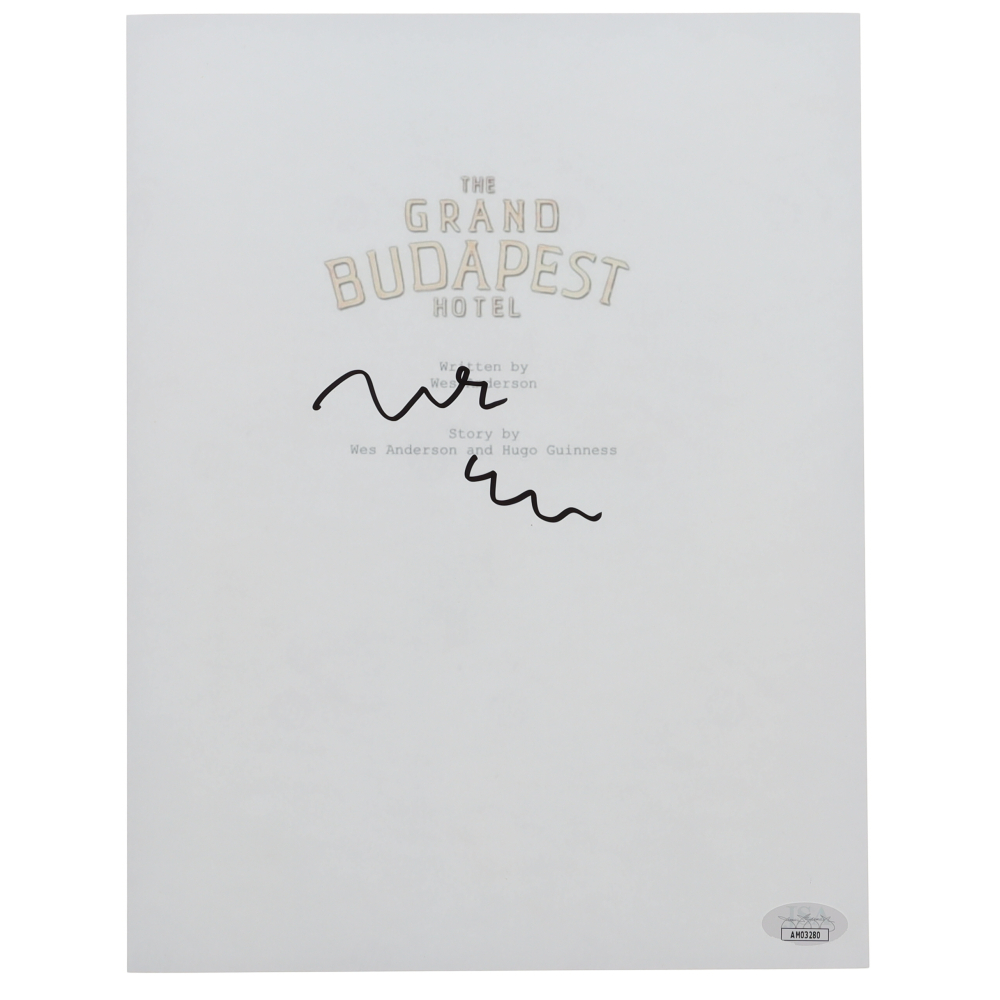 Wes Anderson Signed "The Grand Budapest Hotel" Script Cover (JSA ...