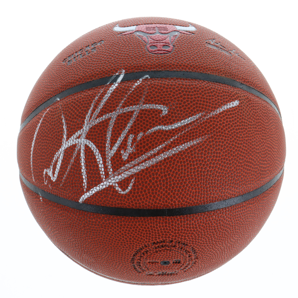 Dennis Rodman Signed Bulls Logo NBA Basketball (Schwartz) | Pristine ...