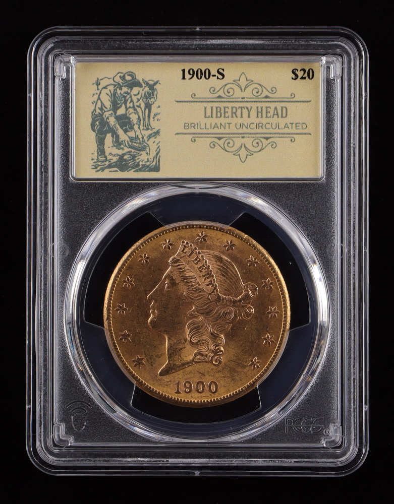1900-S Liberty Head Gold Eagle $20 Twenty-Dollar Gold Coin (PCGS Brilliant Uncirculated ...