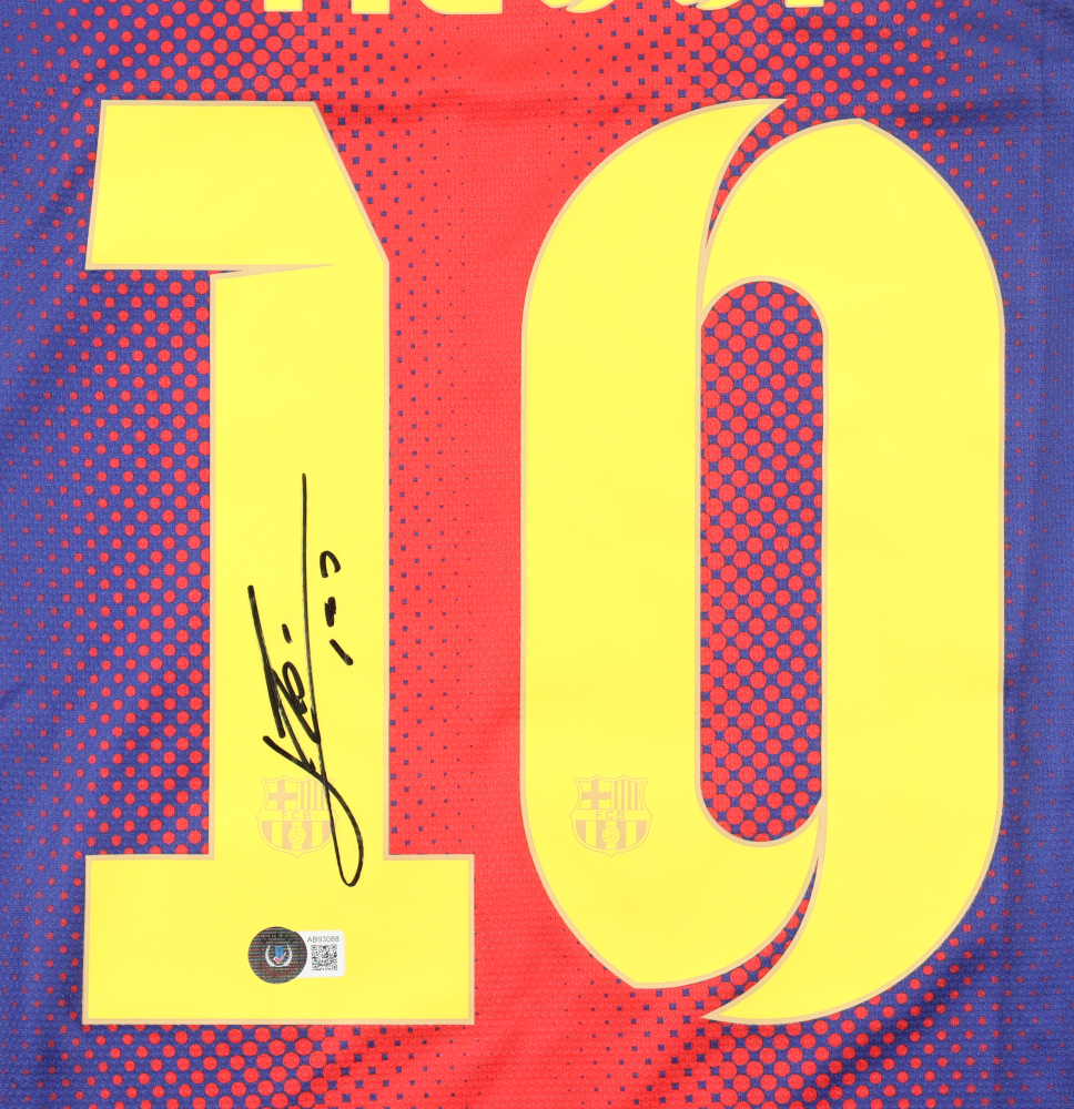 Lionel Messi Signed FC Barcelona Jersey Inscribed "Leo" (Beckett ...