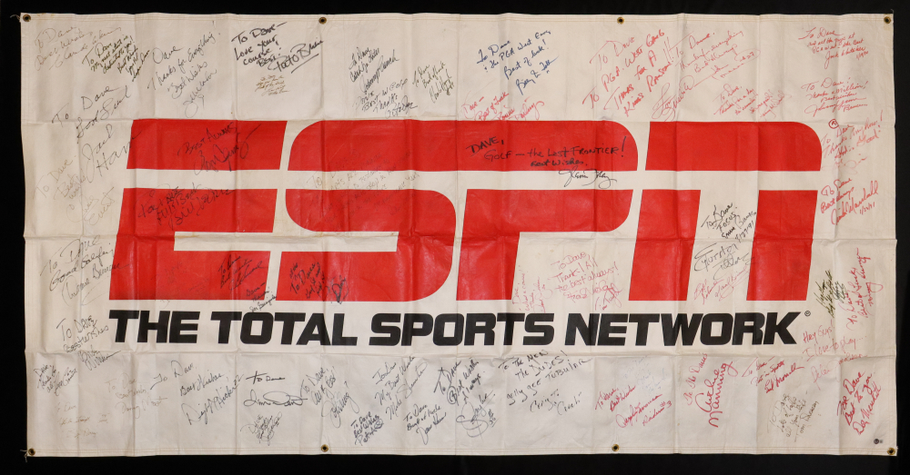 Multi Sport Stars & Celebrities Signed "ESPN" Banner Signed By (55 ...