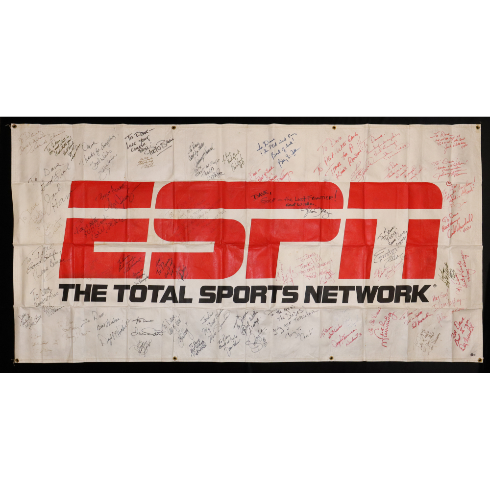 Multi Sport Stars & Celebrities Signed "ESPN" Banner Signed By (55 ...