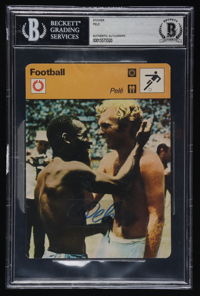 Pele Signed Sticker on 1977-79 Sportscaster Series 10 #1012 (BGS ...