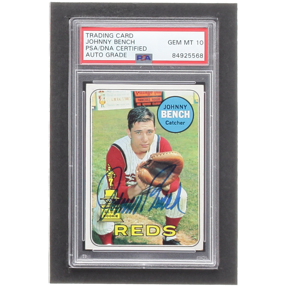 Johnny Bench Signed 1969 Topps #95 (PSA | Autograph Graded PSA 10 ...