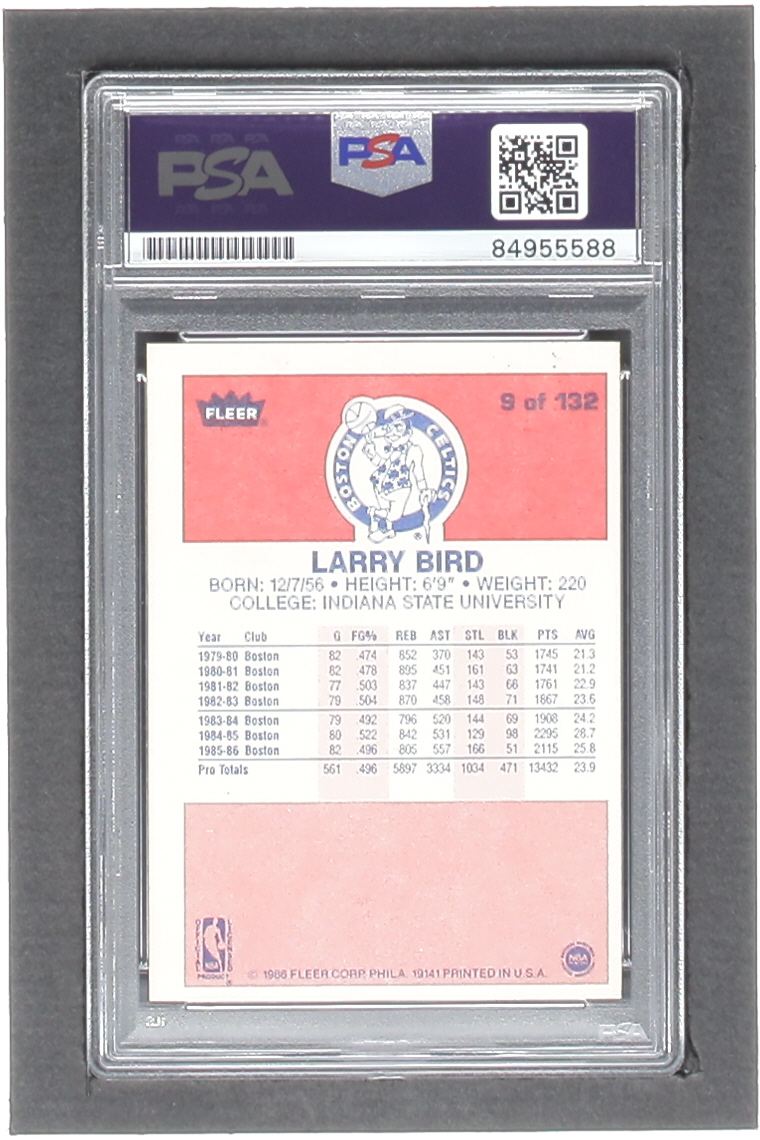 Larry Bird Signed 1986-87 Fleer #9 (PSA | Autograph Graded PSA 10 ...