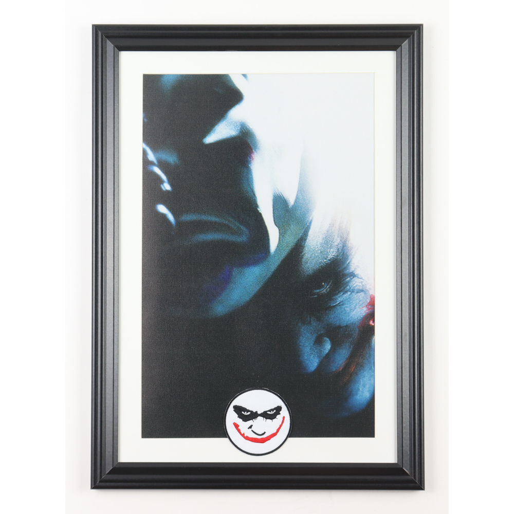 "The Dark Knight" Joker Custom Framed Canvas Print with Joker Patch ...