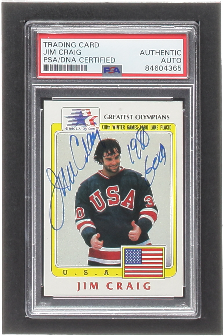 Jim Craig Signed 1983 Topps History's Greatest Olympians #33 Inscribed ...