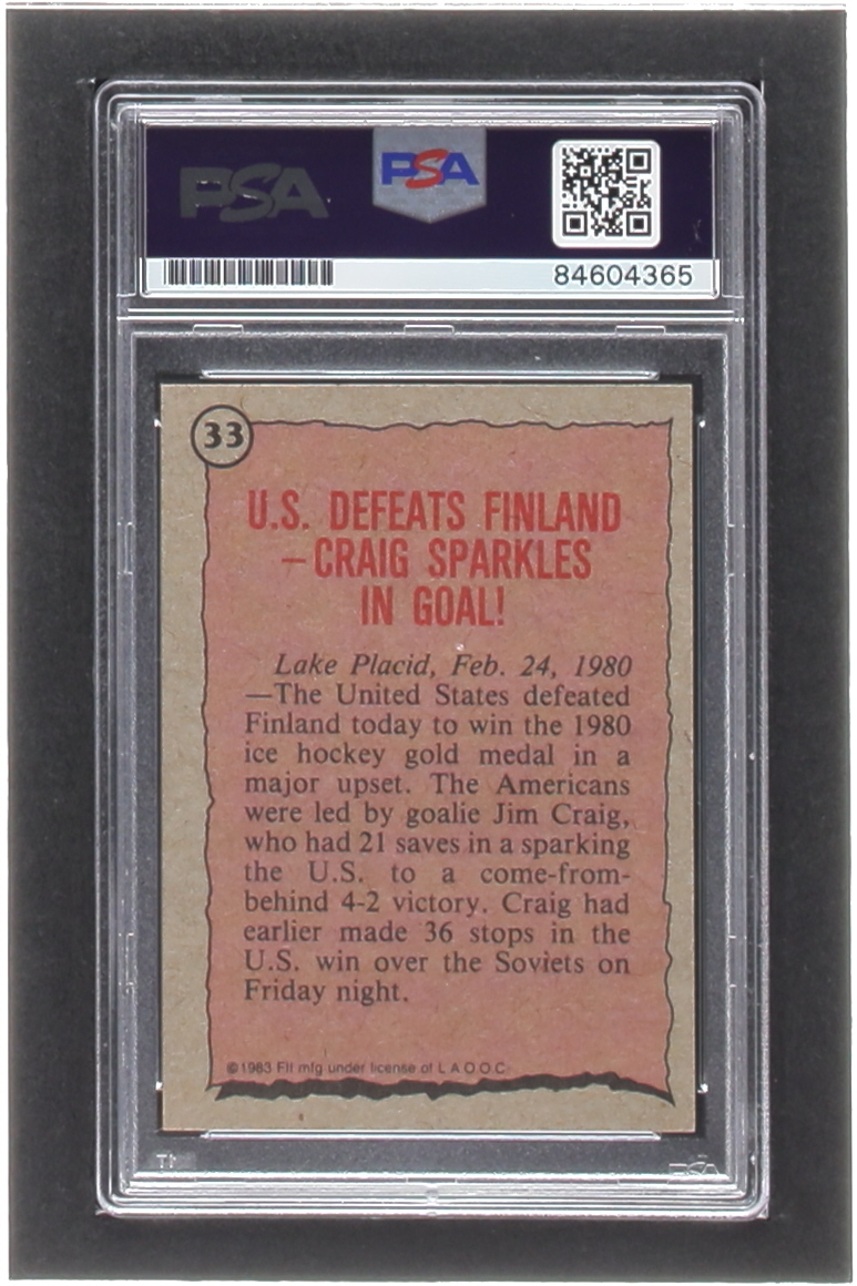 Jim Craig Signed 1983 Topps History's Greatest Olympians #33 Inscribed ...
