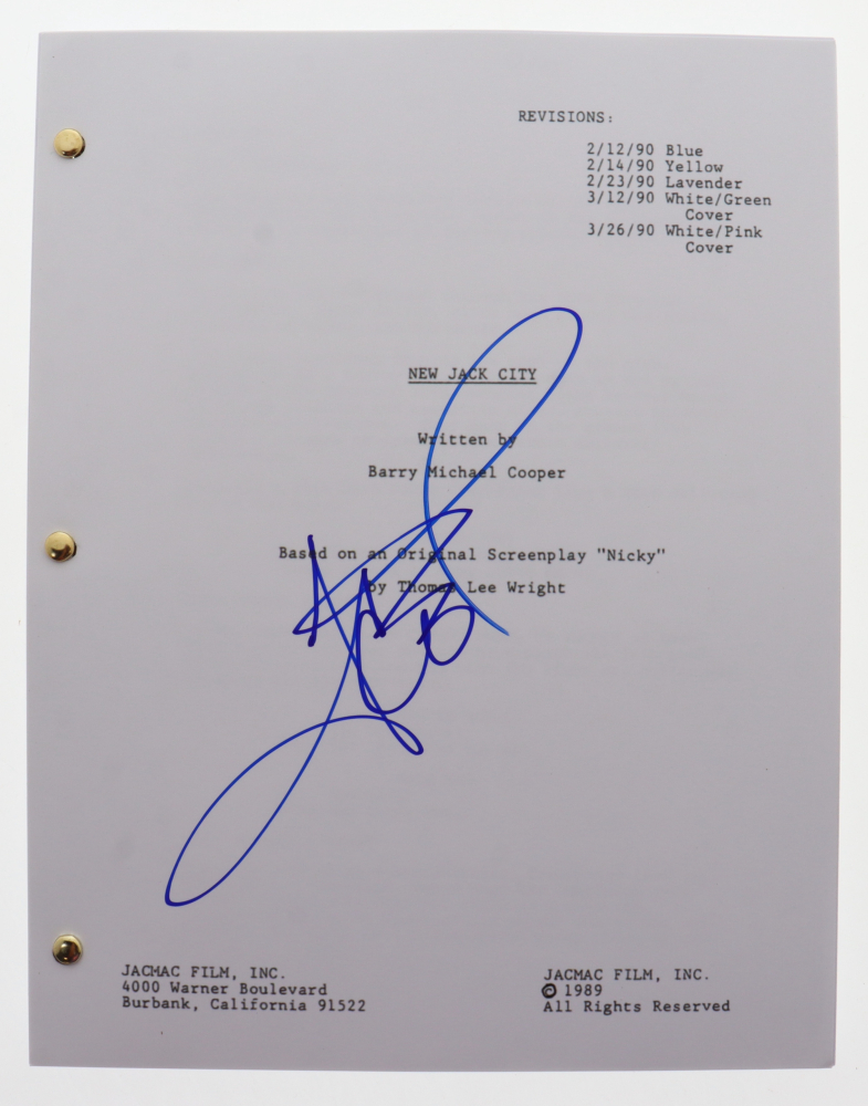 Ice-T Signed "New Jack City" Movie Script (ACOA) | Pristine Auction