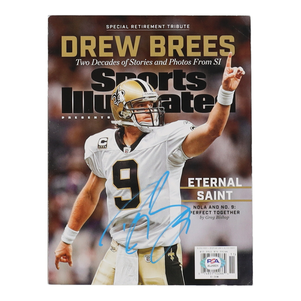 Drew Brees Signed 2021 Sports Illustrated Magazine (PSA) | Pristine Auction