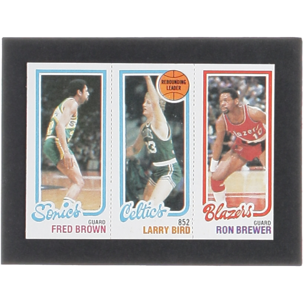 1980-81 Topps #165 228 Fred Brown / 31 Larry Bird TL / 198 Ron Brewer ...