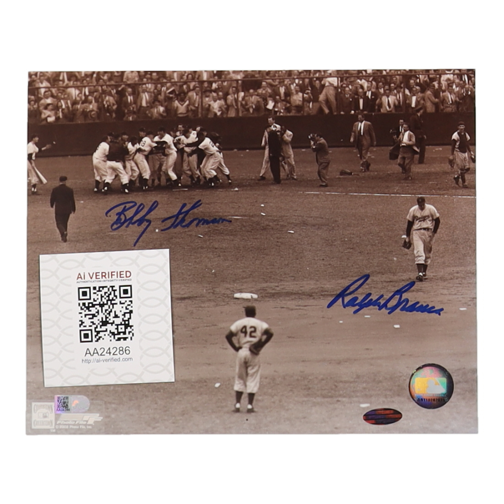 Bobby Thomson & Ralph Branca Signed 8x10 Photo (AIV & MLB & Steiner ...