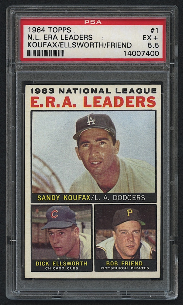 1961 Topps #45 NL ERA Leaders / Mike McCormick / Ernie Broglio / Don ...