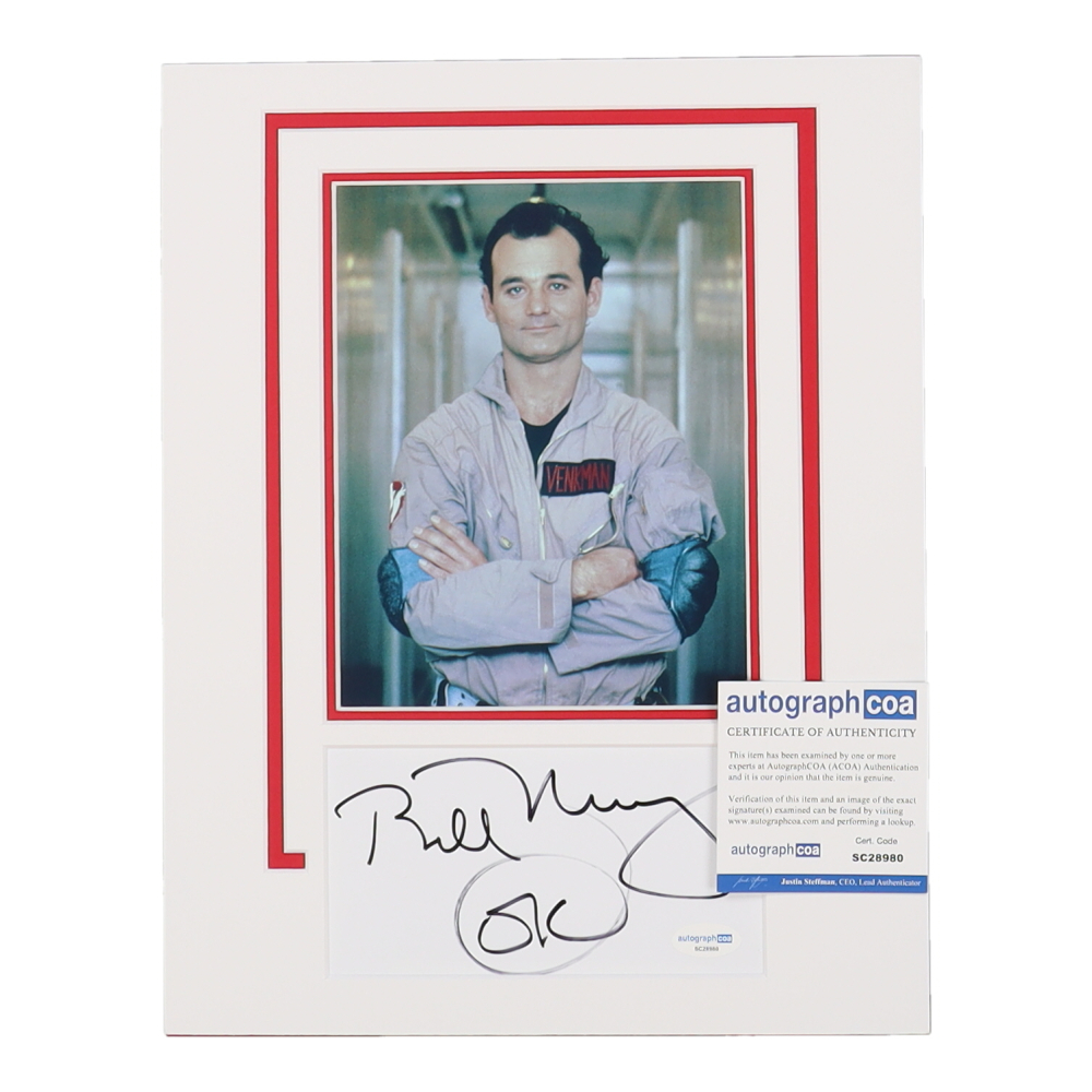 Bill Murray Signed "Ghostbusters" 11x14 Custom Matted Cut Display (ACOA ...