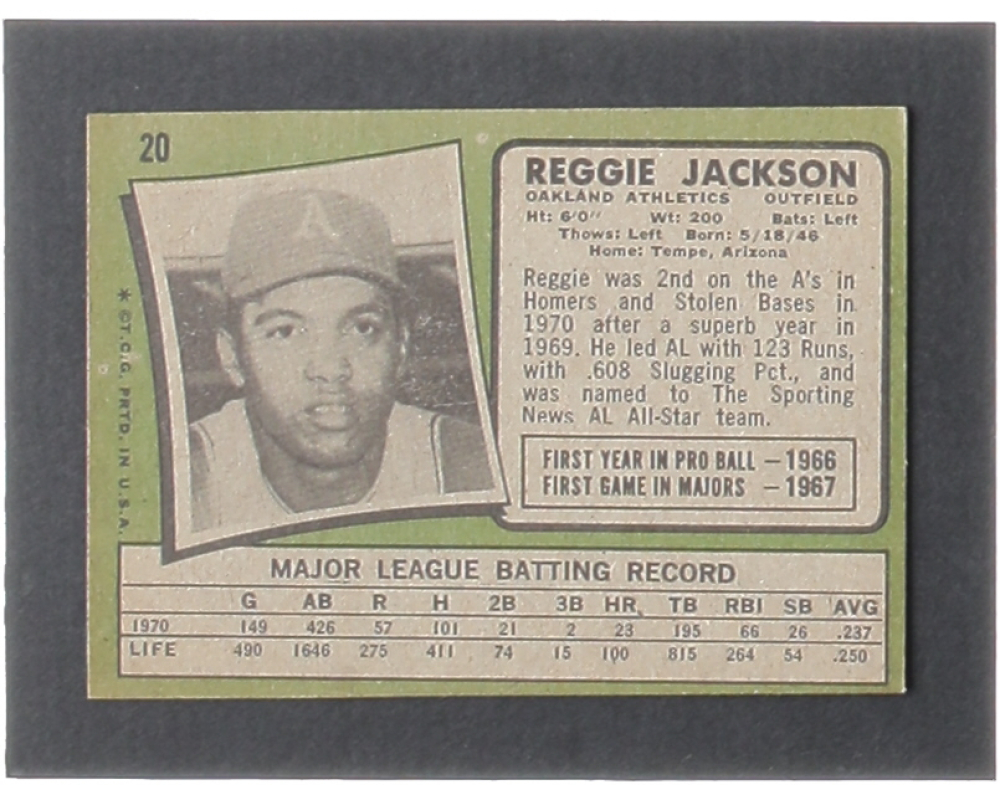 Reggie Jackson 1971 Topps #20 | Pristine Auction
