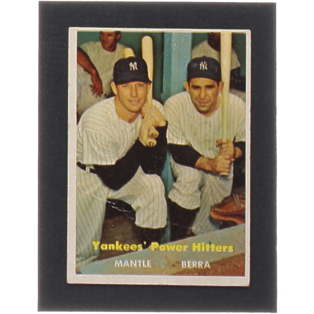 Mickey Mantle / Yogi Berra 1957 Topps #407 Yankees Power Hitters ...