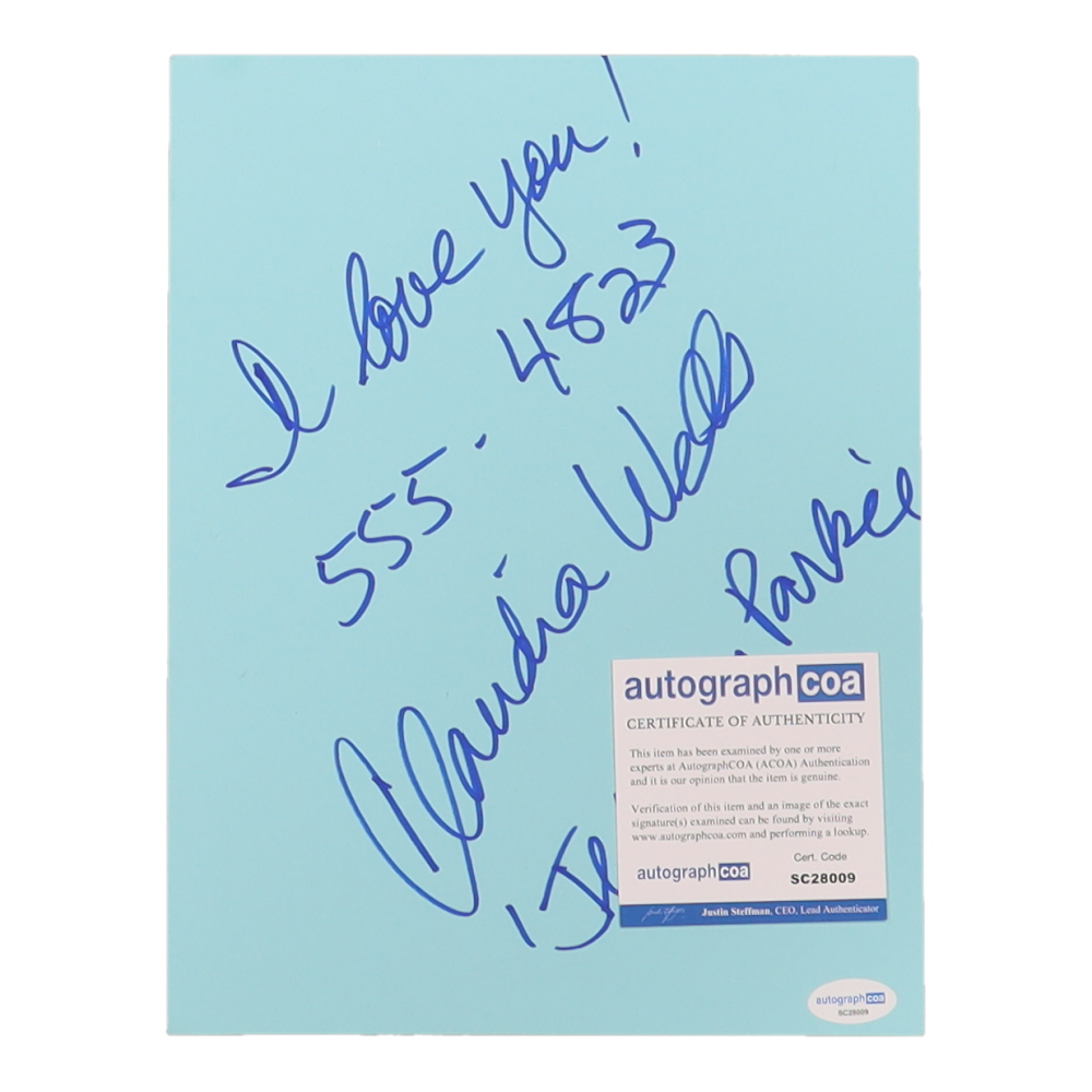 Claudia Wells Signed "Back to the Future" 8x10 Flyer Inscribed "I Love ...