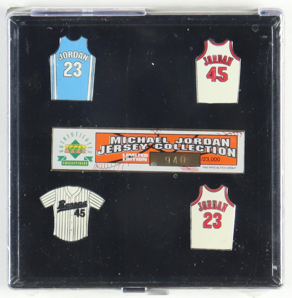 Michael Jordan Bulls LE Upper Deck Authenticated Commemorative Pin Set ...