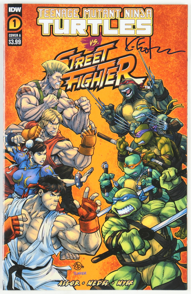 Kevin Eastman Signed "Teenage Mutant Ninja Turtles" Vs. Street Fighter ...