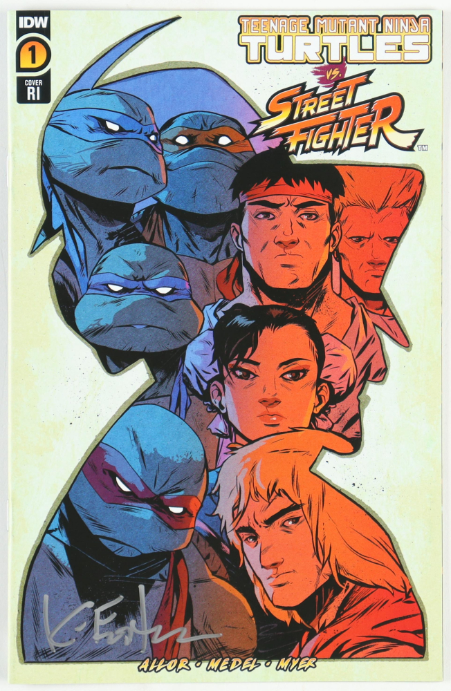 Kevin Eastman Signed "Teenage Mutant Ninja Turtles" Vs. Street Fighter ...