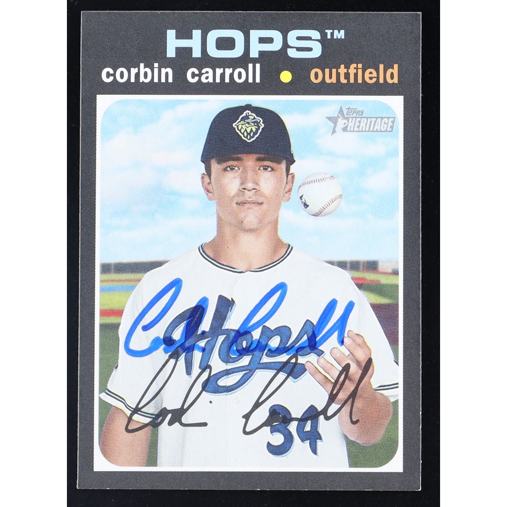 Corbin Carroll Signed 2020 Topps Heritage Minors #54 (JSA) | Pristine ...