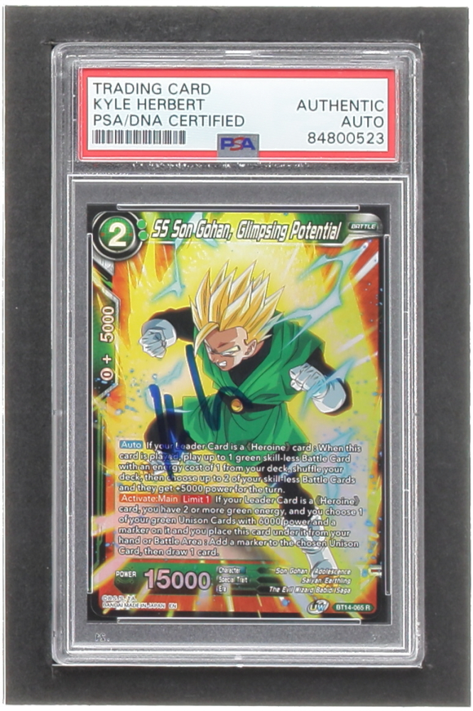 Kyle Hebert Signed Son Gohan, Glimpsing Potential R 2021 Dragon Ball ...
