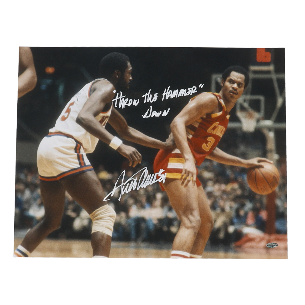 Austin Carr Signed Cavaliers 16x20 Photo Inscribed "Throw The Hammer ...